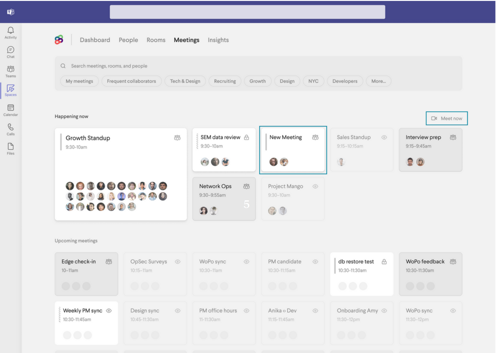 Getting Started with meetings in Frameable Spaces
